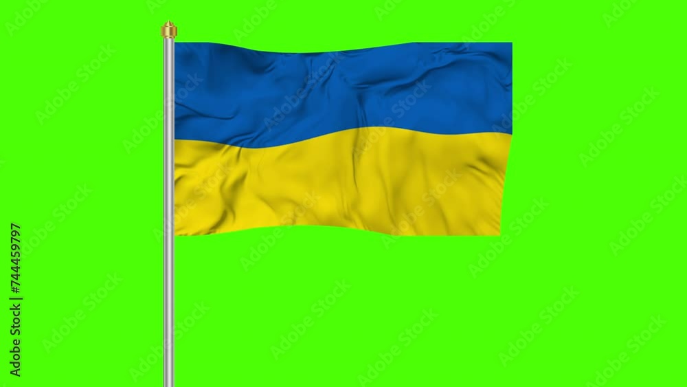 Ukraine Flag animation on green screen background. 4K Resolution video ...