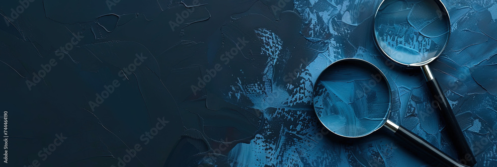 Forensics concept with magnifying glass searching for clues. forensic ...