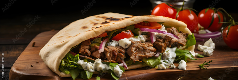 Authentic Greek Gyros Sandwich Served at Traditional Tavern Stock Photo ...
