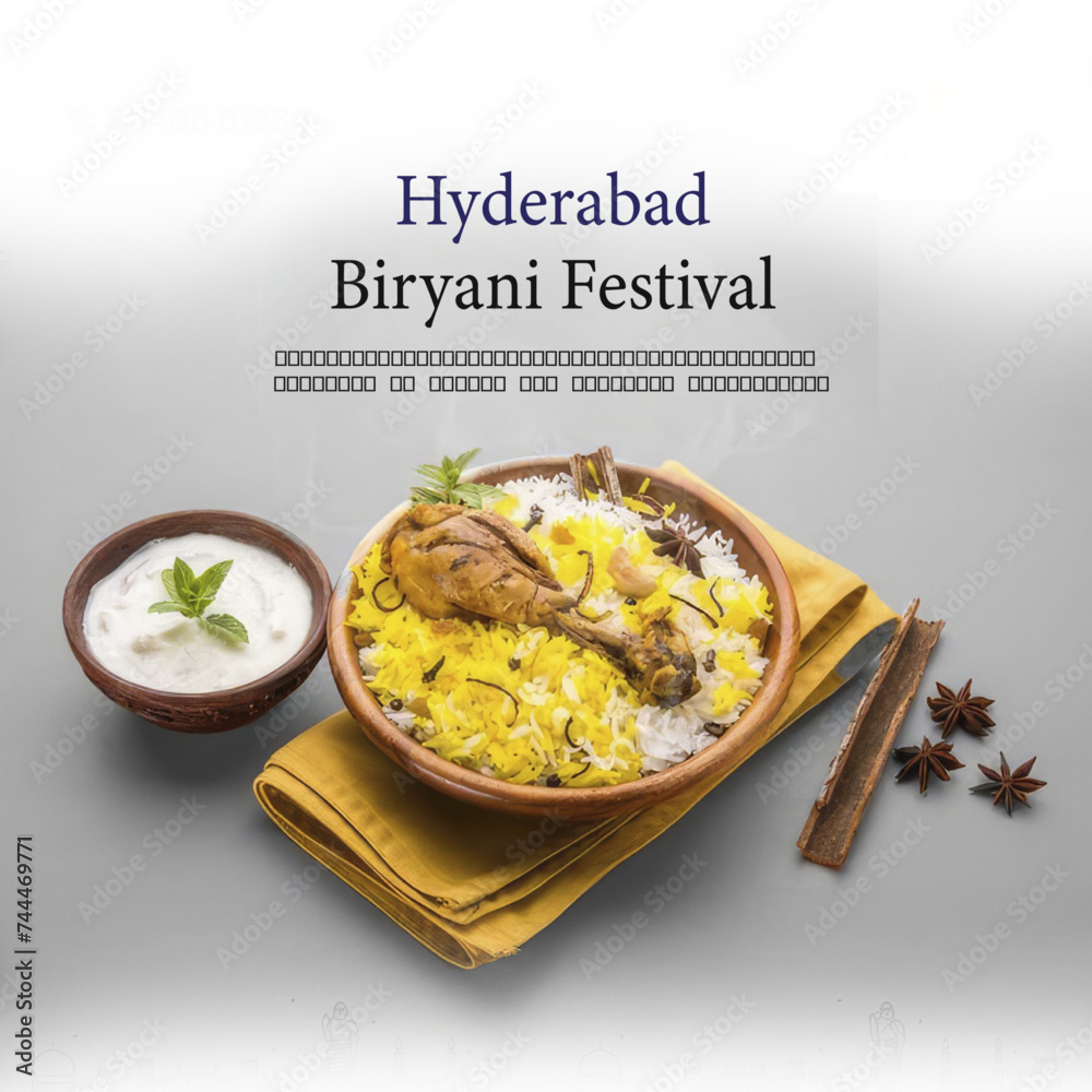 Hyderabad Biryani Festival Poster - Biryani Dish: Promote the Hyderabad ...