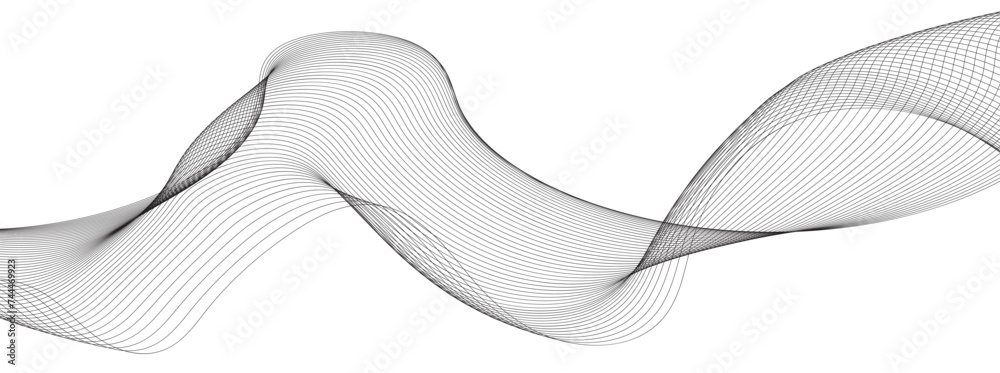 curved wavy lines tech futuristic motion background. Abstract wave ...