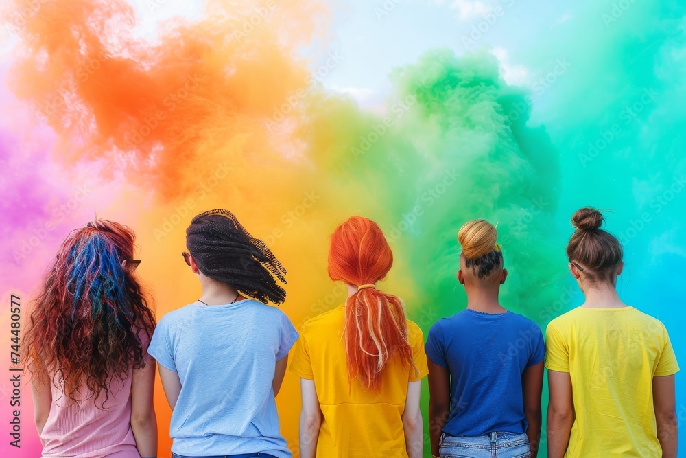 LGBTQ Pride gender therapist. Rainbow radiant colorful basement ...