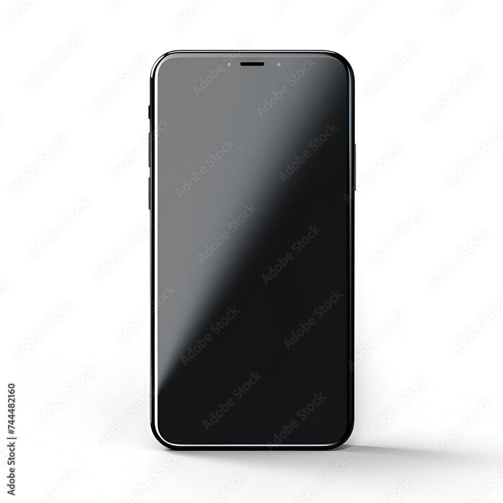 Smartphone with blank screen standing on corner, Smartphone frame less ...