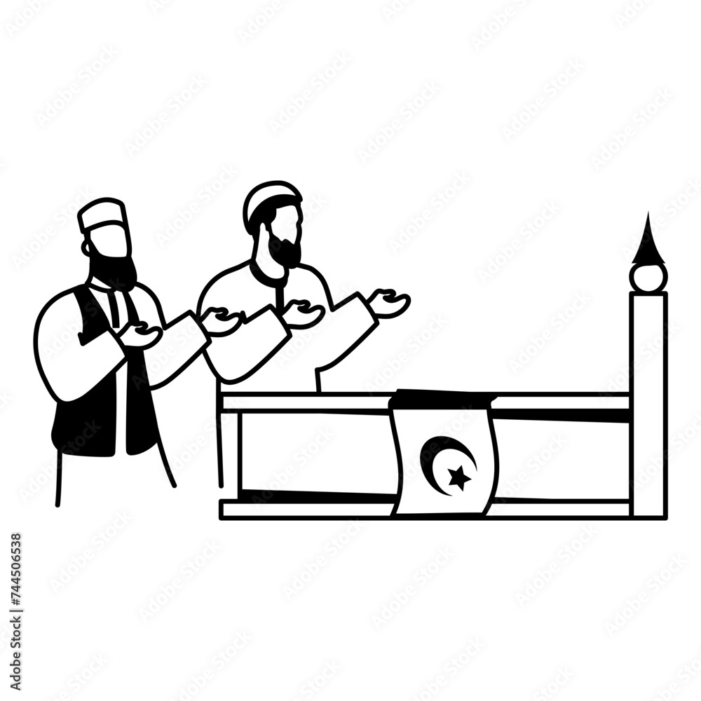 Person Raising Hand for Dua vector design, yaum-e-pakistan Symbol ...