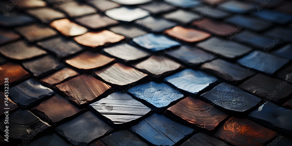 Highquality image featuring strong tiles on an aged house roof. Concept ...
