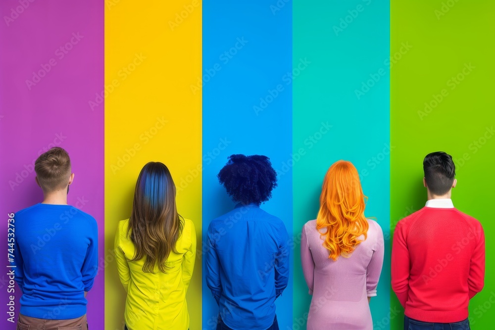 LGBTQ Pride equal representation. Rainbow snow white colorful enigmatic ...