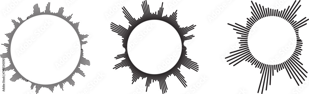 Sound Waves Collection High Frequency Radio Wave Music Equalizer Interference Voice Recording