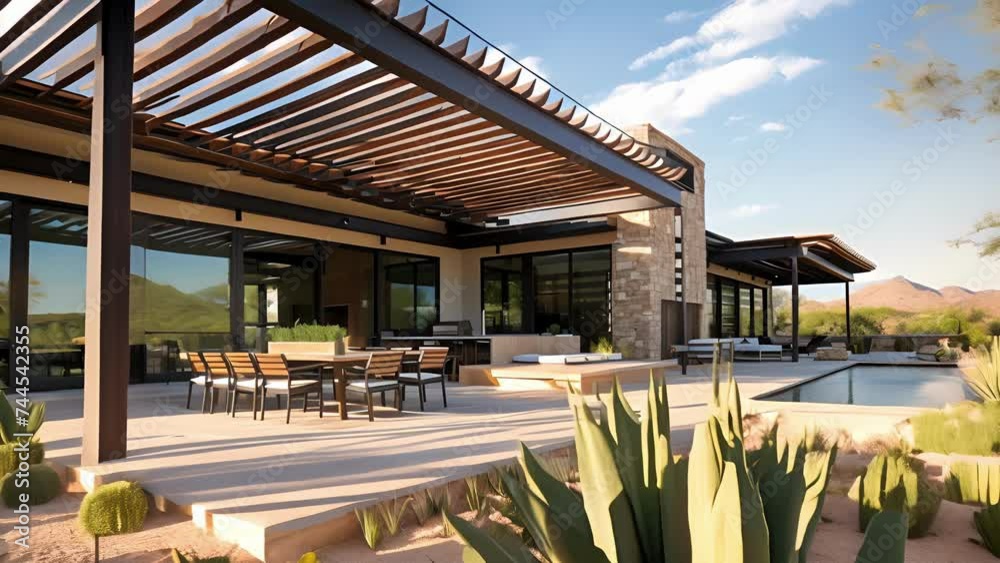 This stunning desert oasis incorporates brisesoleil louvers and ...