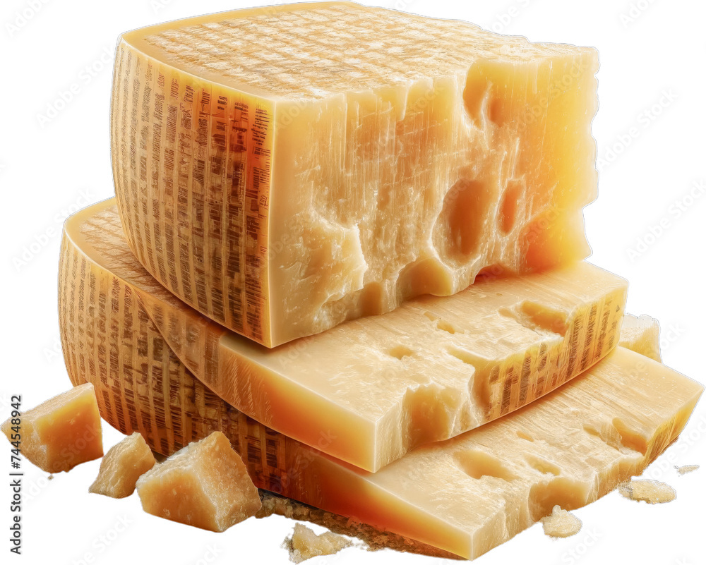 Parmigiano Reggiano parmesan cheese on a transparent background 1 Stock ...