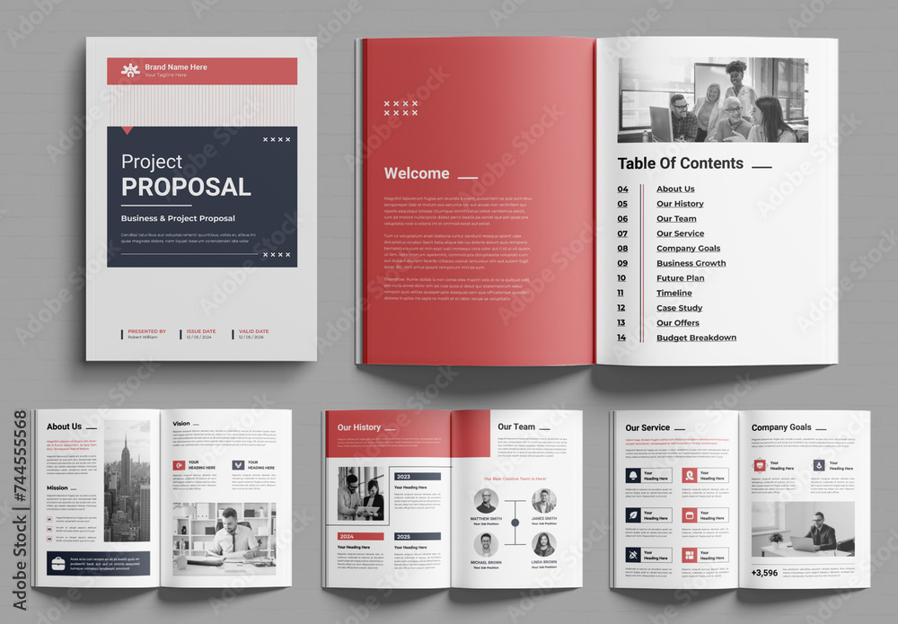 Project Proposal Layout Stock Template | Adobe Stock