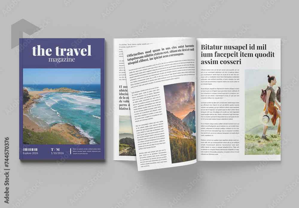 Travel Magazine Layout Stock Template | Adobe Stock