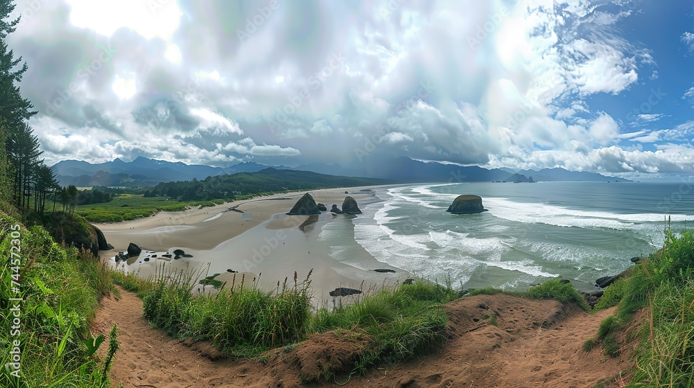 Beaches extend from Ecola State Park to Arch Cape on the Oregon Coast ...