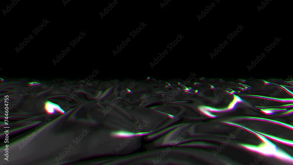 Audio wave. 3D Abstract chrome audio waveform on black background ...
