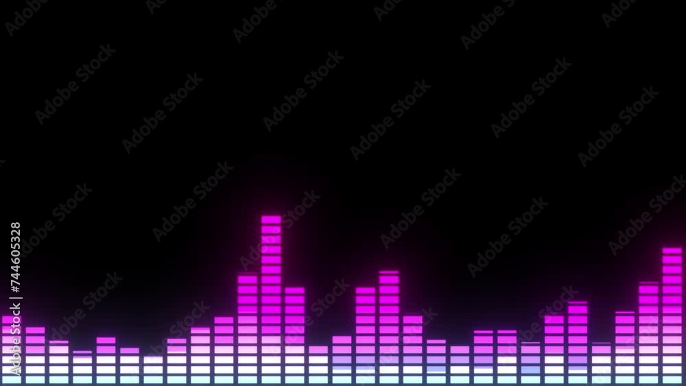 Audio wave digital Equalizer. Abstract neon light particles audio ...