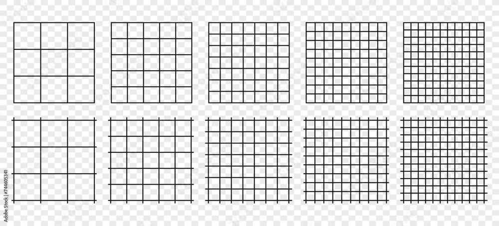 Horizontal grid lines in graph style, grid shapes vector design. Stock ...