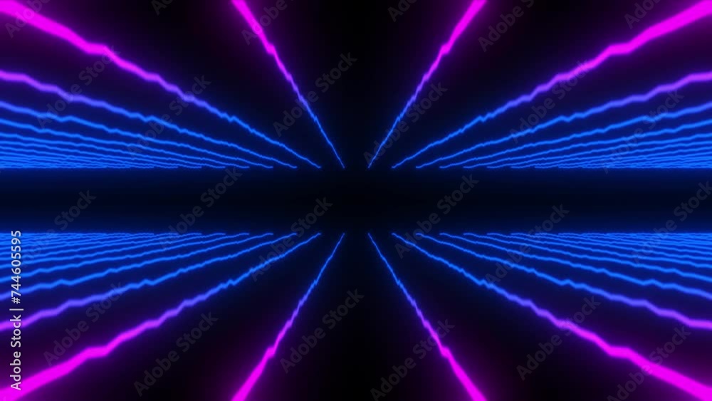 Audio wave. 3D Abstract neon light particles audio waveform on black ...
