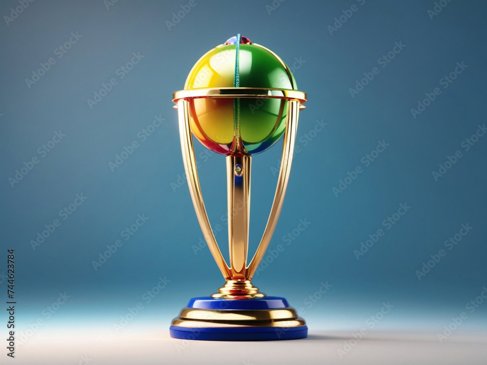 Cricket World cup trophy on colorful background. World Cricket ...