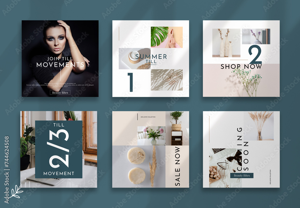 Minimal Social Media Post Layout Stock Template | Adobe Stock