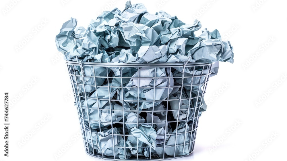 No idea - Crumpled paper can recycle was thrown to metal basket bin ...