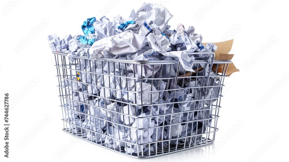 No idea - Crumpled paper can recycle was thrown to metal basket bin ...