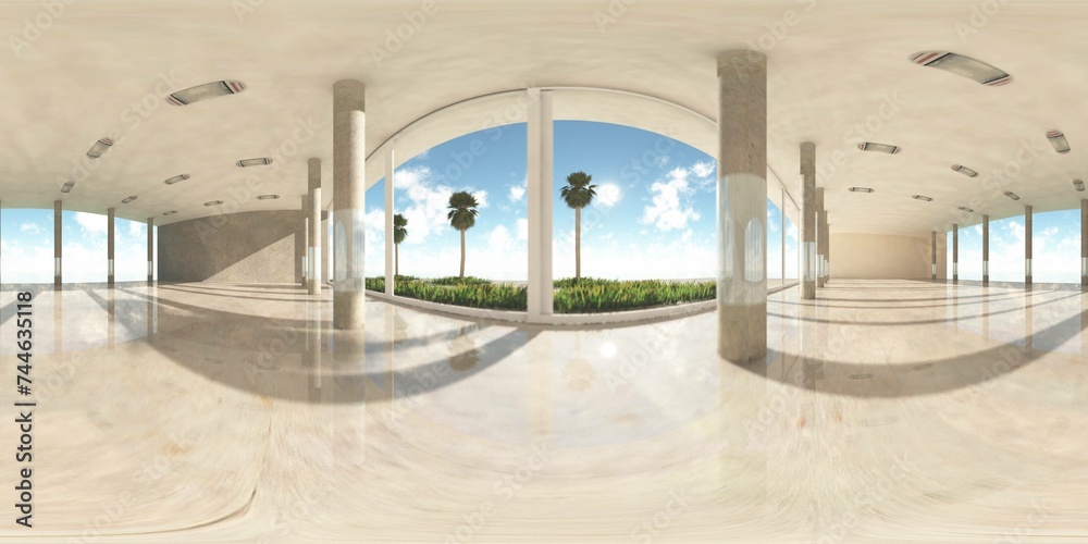 Production room. HDRI . equidistant projection. Spherical panorama ...