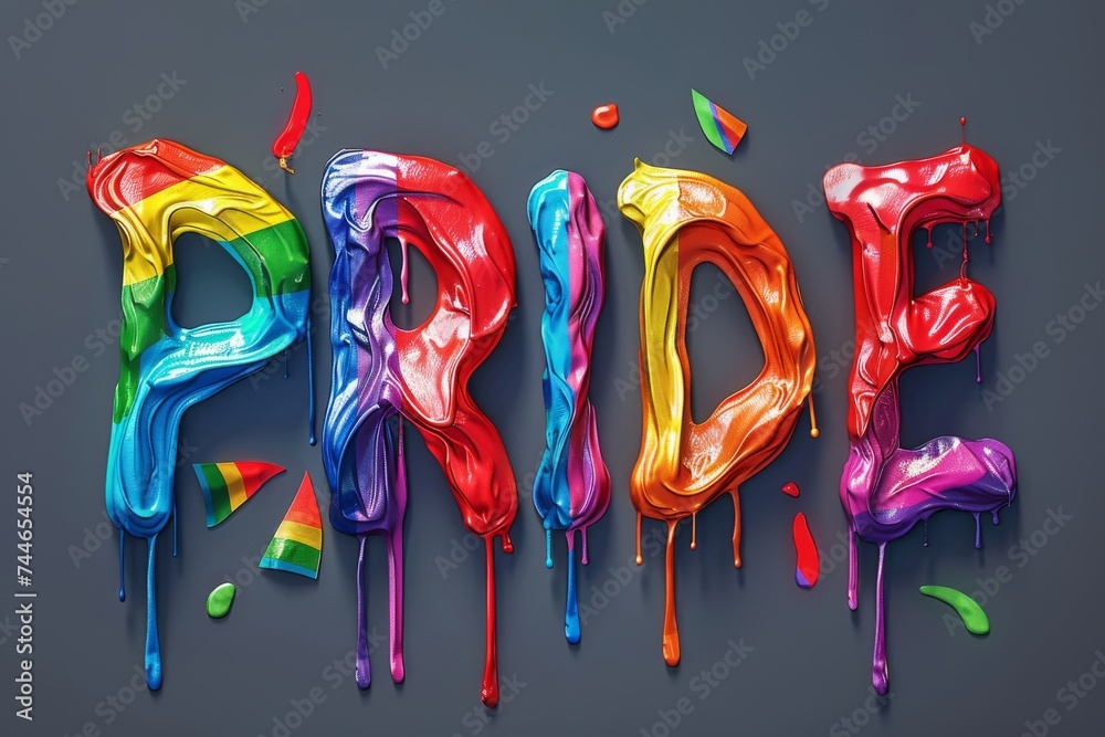 LGBTQ Pride assertive self esteem. Rainbow integrated teamwork colorful ...