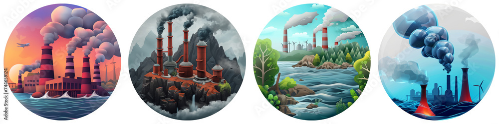 Pollution clipart collection, vector, icons isolated on transparent ...