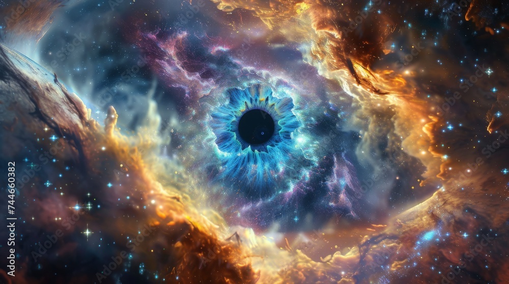 Eye of Providence in Cosmic outer Space. Illuminati Abstract concept ...