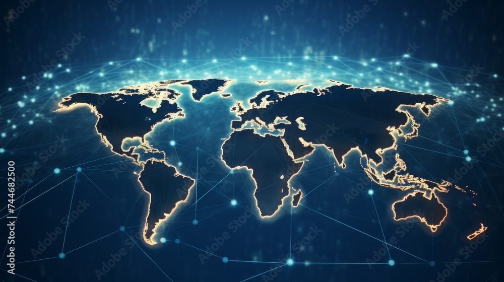 Logistics international delivery concept, World map with logistic ...