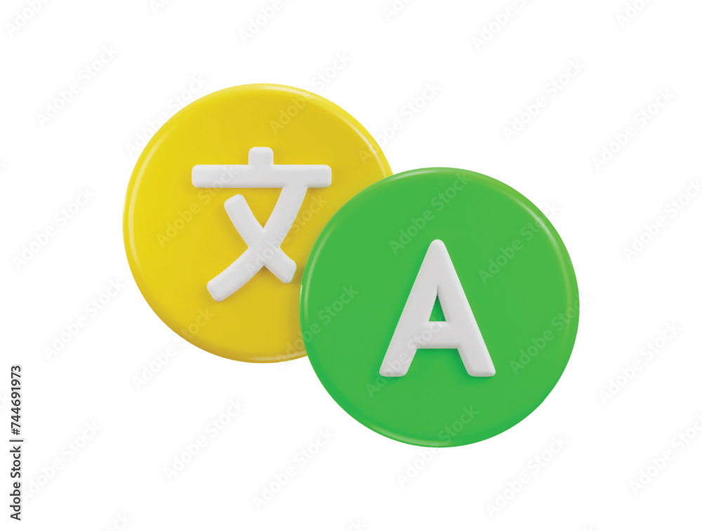 Language translator symbol of user communication language icon 3d ...