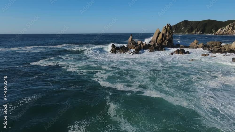 Ocean power full glory waves crashing stony shores awe-inspiring ...