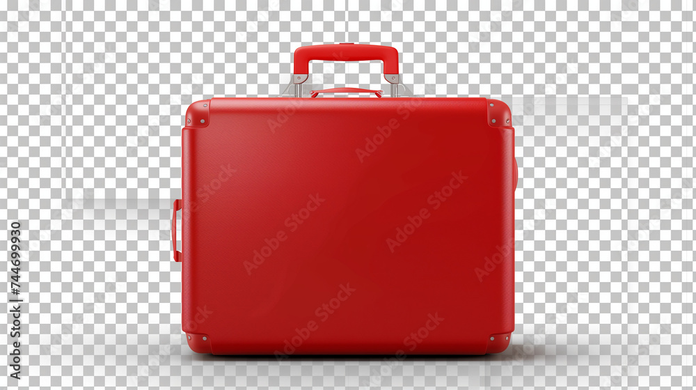 big red travel suitcase, png file of isolated cutout object with shadow ...