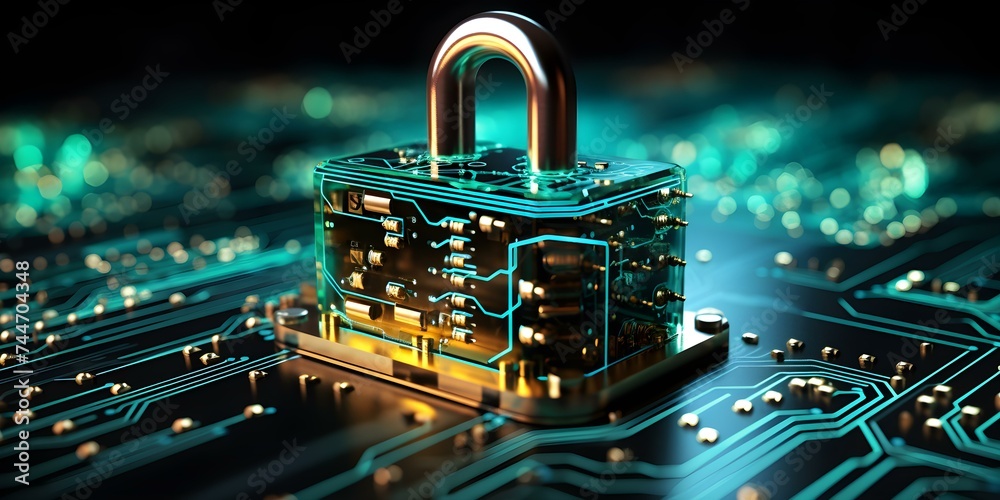 The Future of Cyber Security: A Symbolic Holographic Padlock. Concept ...