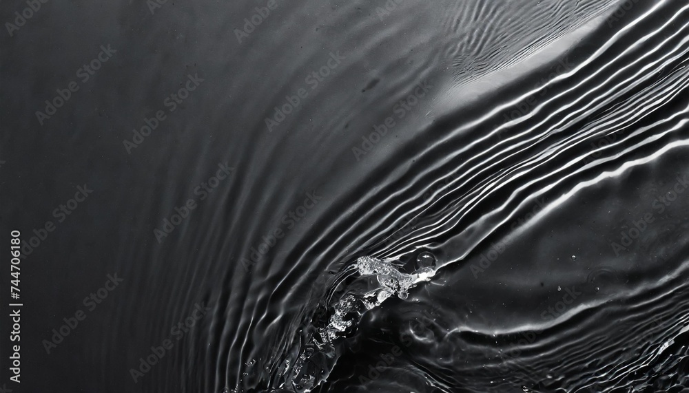 black transparent clear calm water surface texture with ripples ...