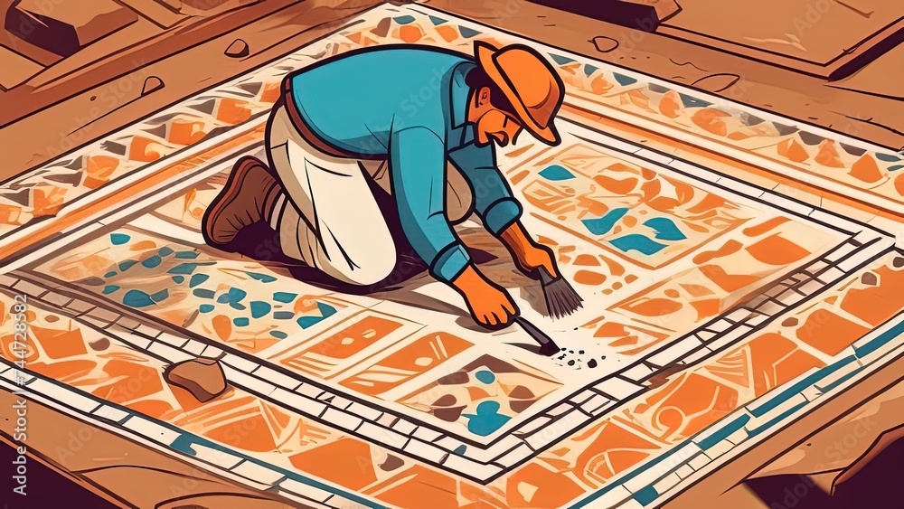 Archaeologists, paleontology scientists working on excavations or ...