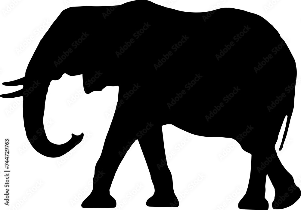 Elephant silhouette vector icon. Animal icon. Black animal icon ...
