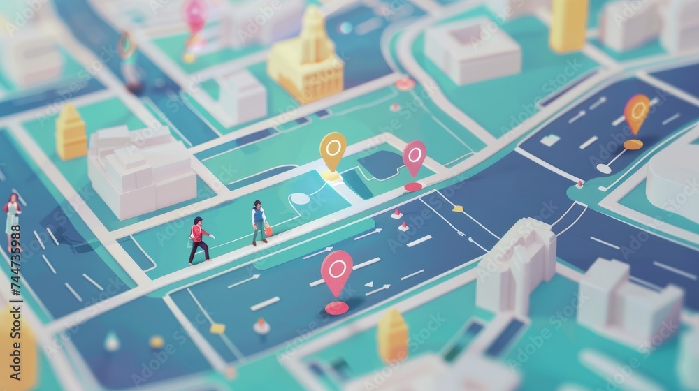 Discover city exploration: gps pin markers map unveiling locations of ...