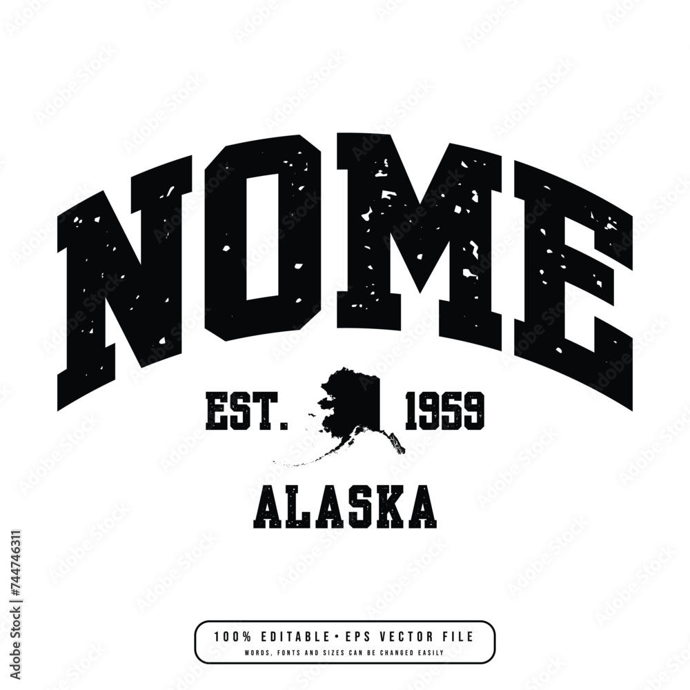 Nome text effect vector. Editable college t-shirt design printable text ...