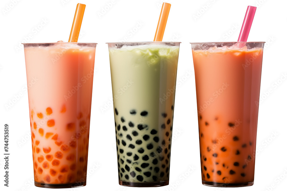 Set Of tapioca bubble tea PNG Isolated on Transparent and White ...