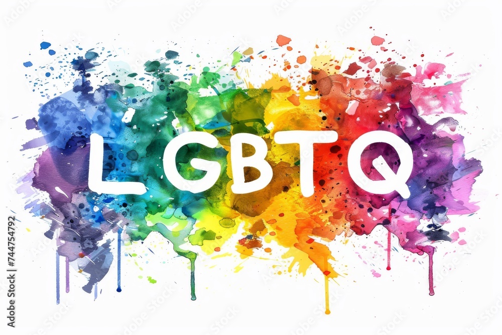 LGBTQ Pride learner. Rainbow azure blue colorful trainee diversity Flag ...