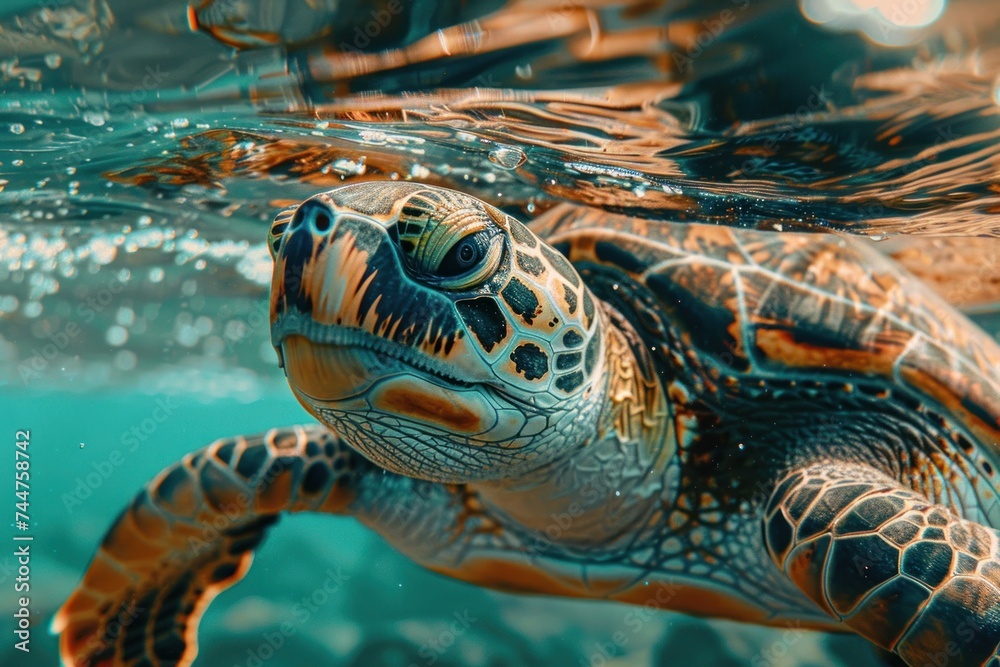 turtle, nature, underwater, water, animal, swimming, reef, sea turtle ...