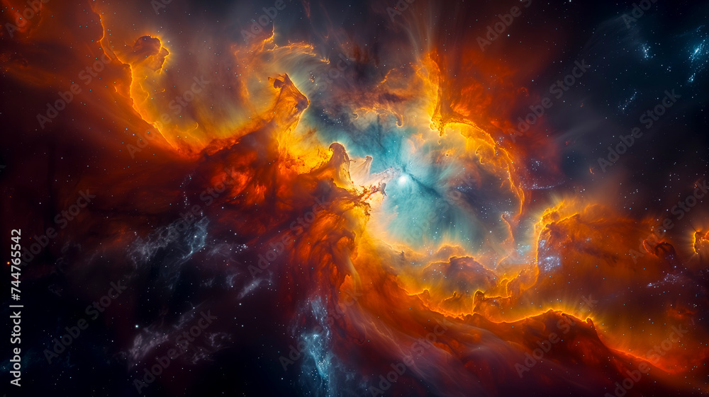 Science fiction style image of a dramatic Nebula in outer space ...
