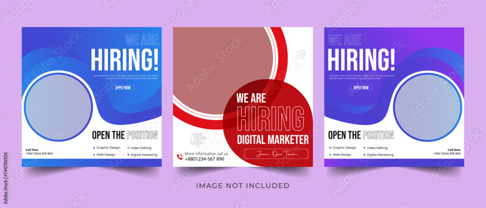 We are hiring job vacancy social media post banner design template with ...