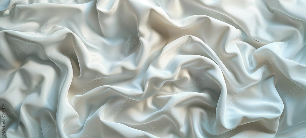 This solid fabric showcases a ruffled texture with waves and folds ...