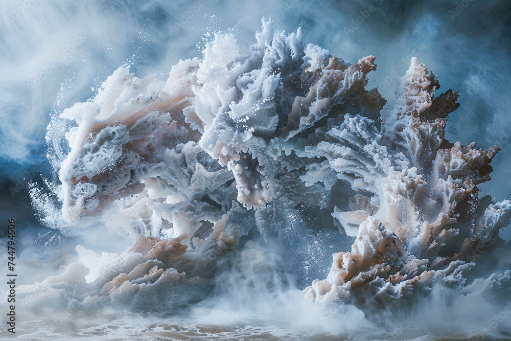 The creation moment of a salt golem salt crystals swirling around as it ...