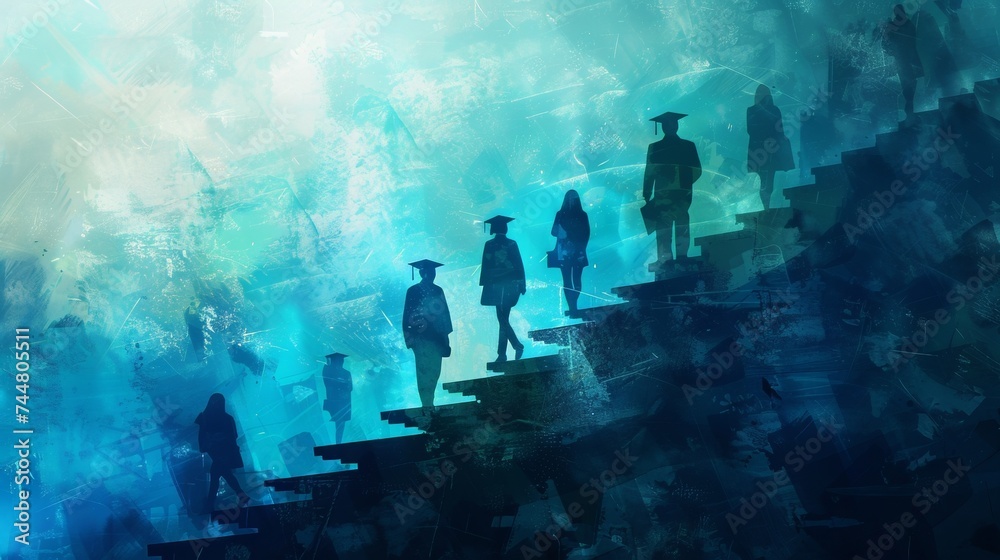 Educational Success and Career Achievement Concept Scene learning ...