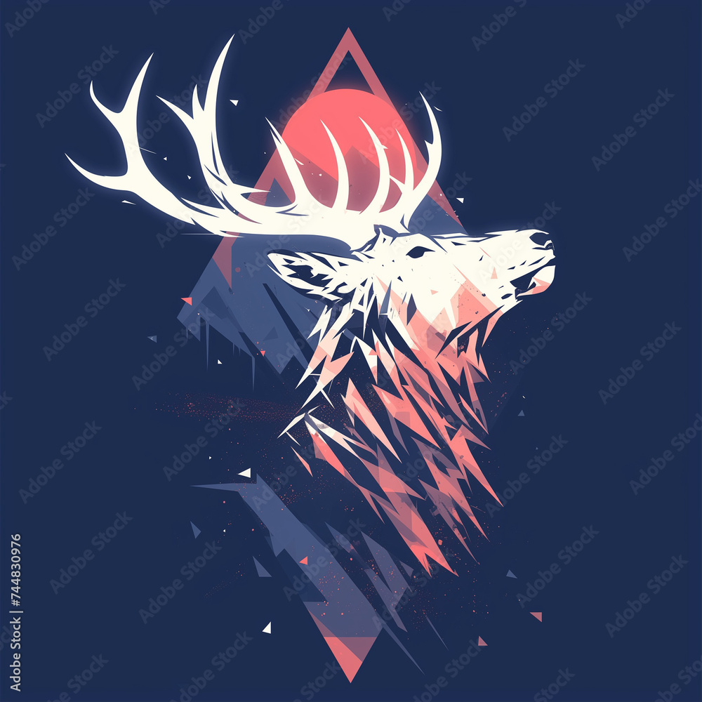 Deer badge for t-shirt design. Animal deer concept poster. Creative ...