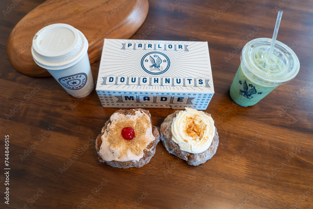 Parlor Doughnuts. Craft doughnut with layers of fried buttery dough ...