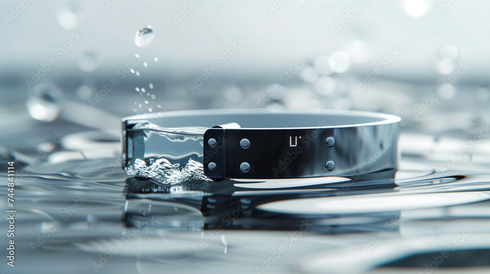 A wearable hydration monitor reminding users to drink water and stay ...