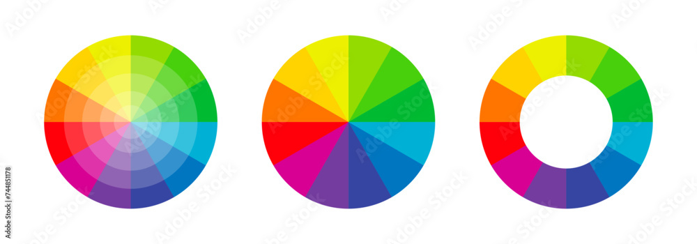Color palette. Color wheels. RGB color wheel. Color spectrum. Stock ...